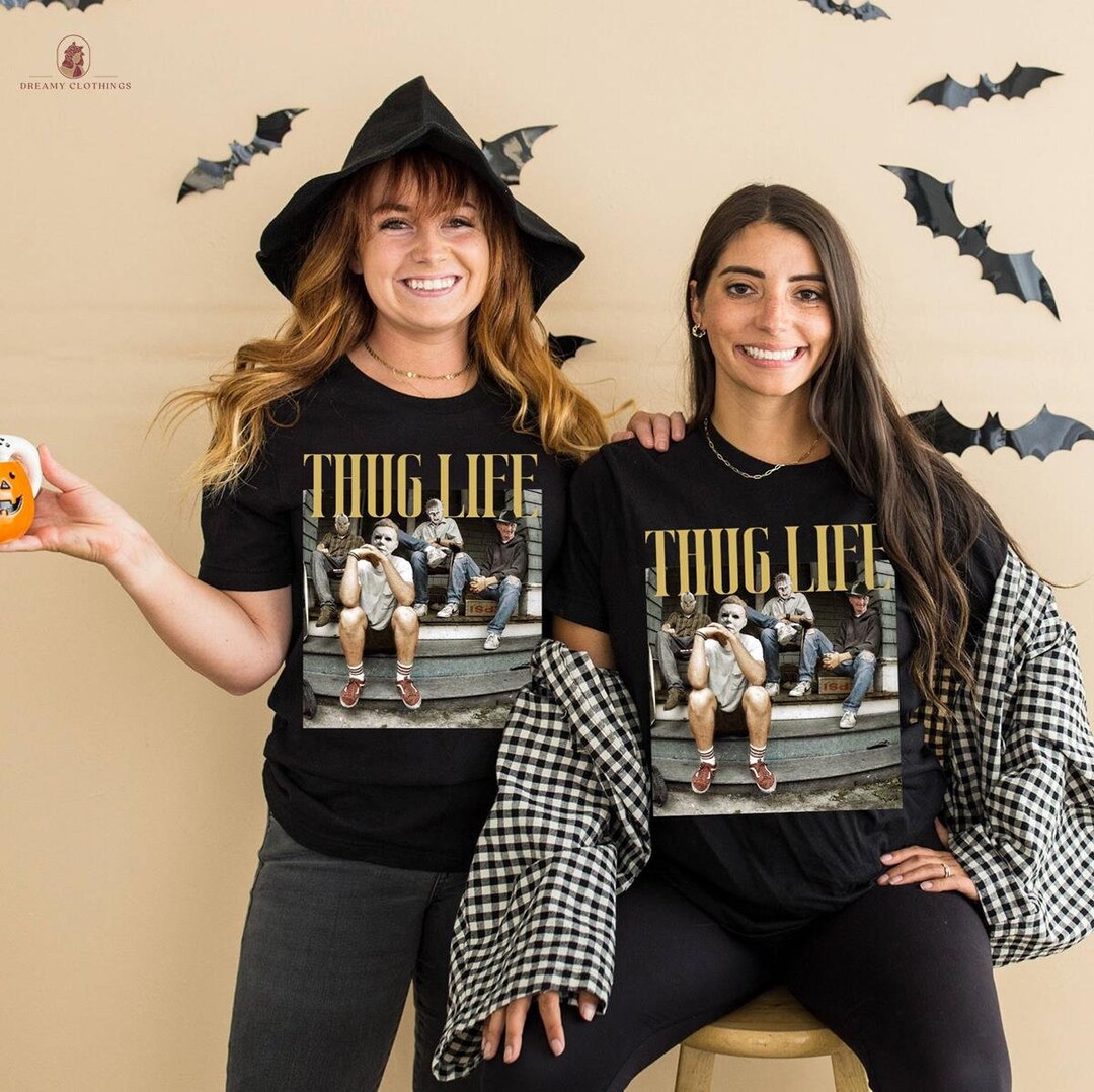 Thug Life Horror Tshirt, Michael Myers Jason Voorhees Pinhead Freddy ...