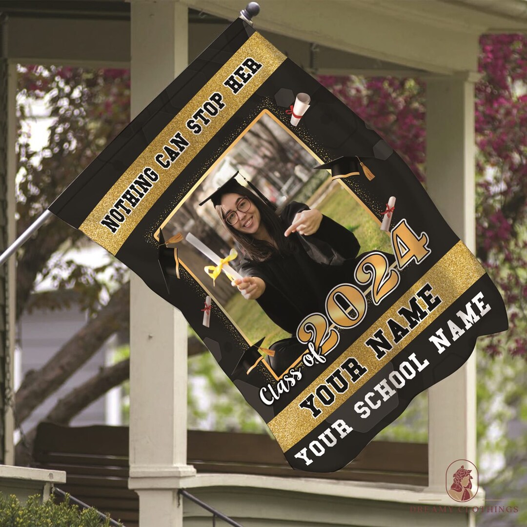 Custom Photo Graduation Flag, Graduate Yard Sign, College Grad Flag ...
