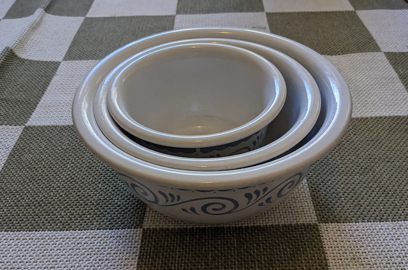 90s Oceanview Corelle Stoneware Cooking Bowls - Etsy