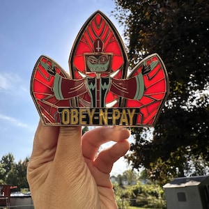 Obey-n-pay Stained Glass Vox Hazbin Hotel Enamel Pin - Gold or Black ...