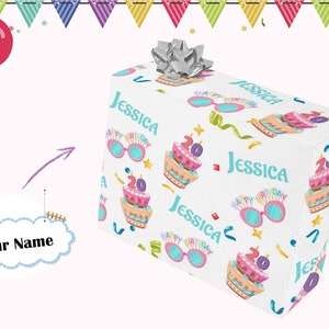 Custom Birthday Wrapping Paper Made in USA, Personalized Gift Wrap With ...