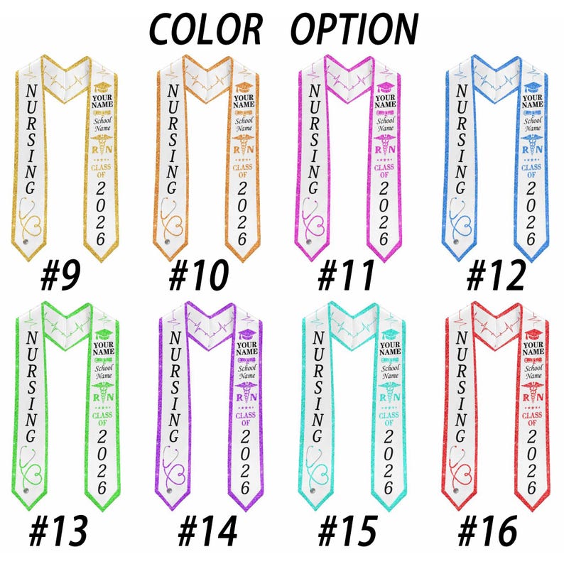 Custom Nursing Graduation Stole, RN Class of 2026,registered Nurse BSN ...