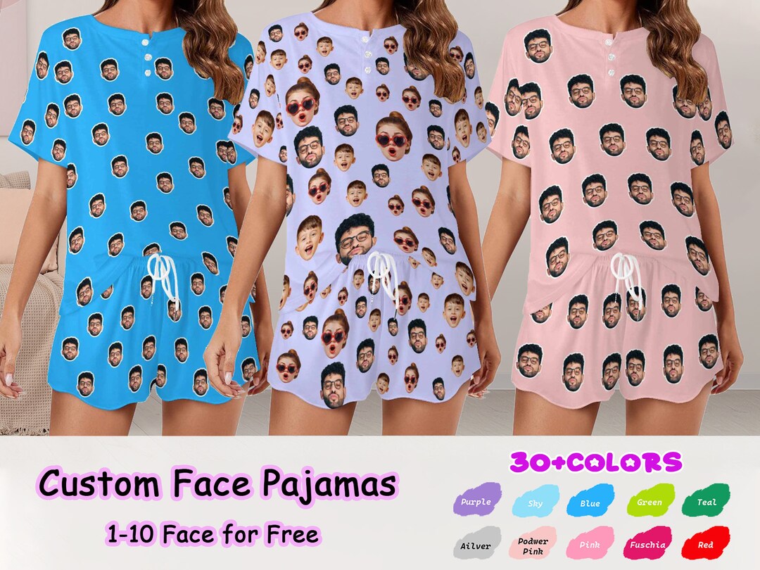 Personalized Face Pajama Set, Custom Photo Pajamas - Etsy