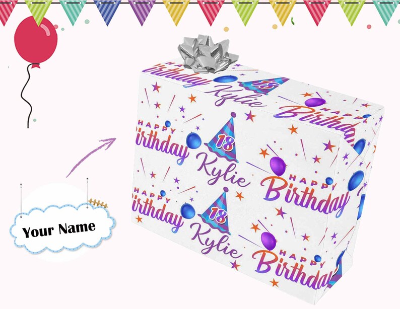 Custom Birthday Wrapping Paper Made in USA Personalized Gift - Etsy