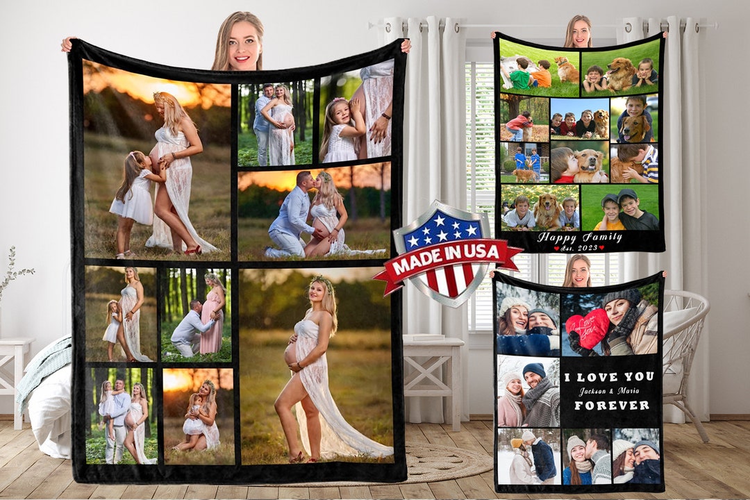 Customizable Photo Blanket, Personalized Blanket With Text, Custom ...