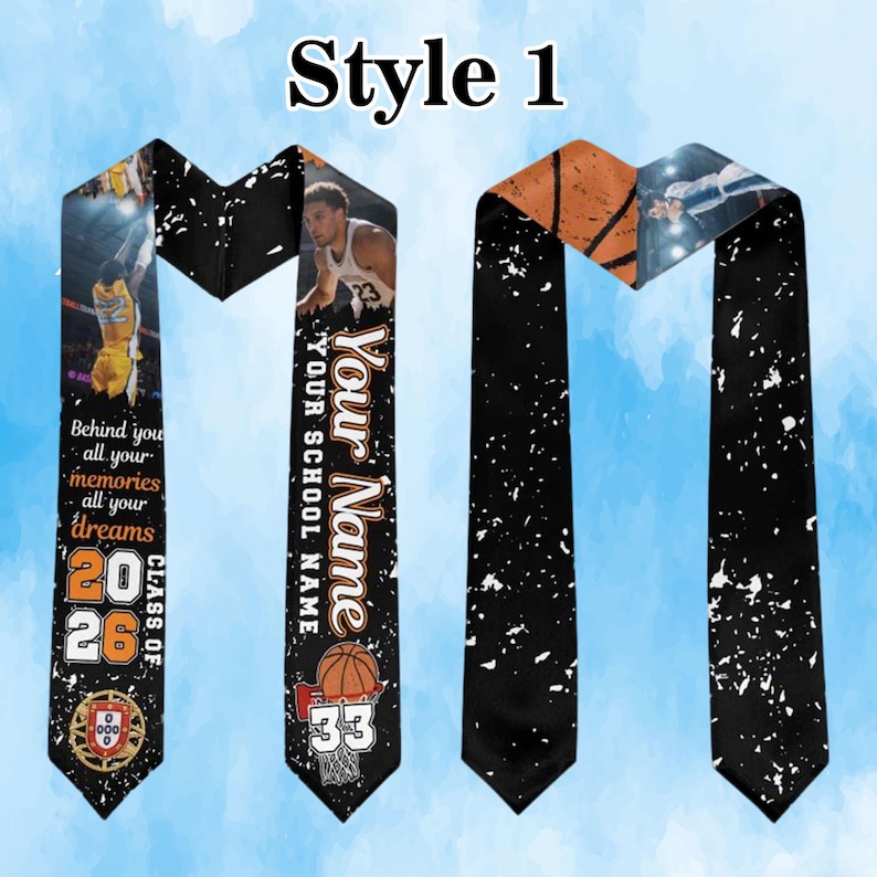 Custom Baseball Graduation Stole With Name & Number,2026 Sporty Style ...