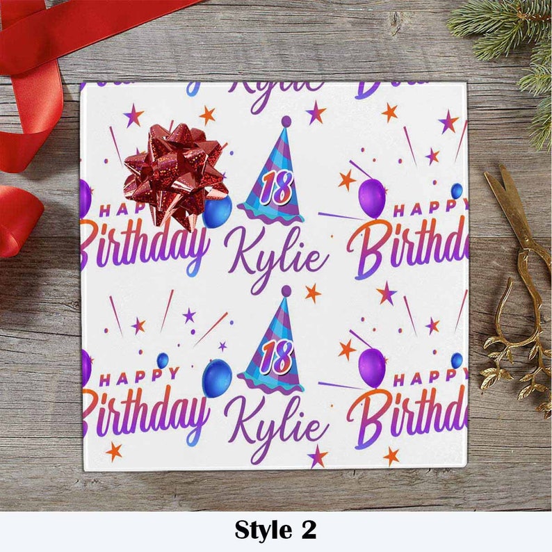 Custom Birthday Wrapping Paper Made in USA Personalized Gift - Etsy