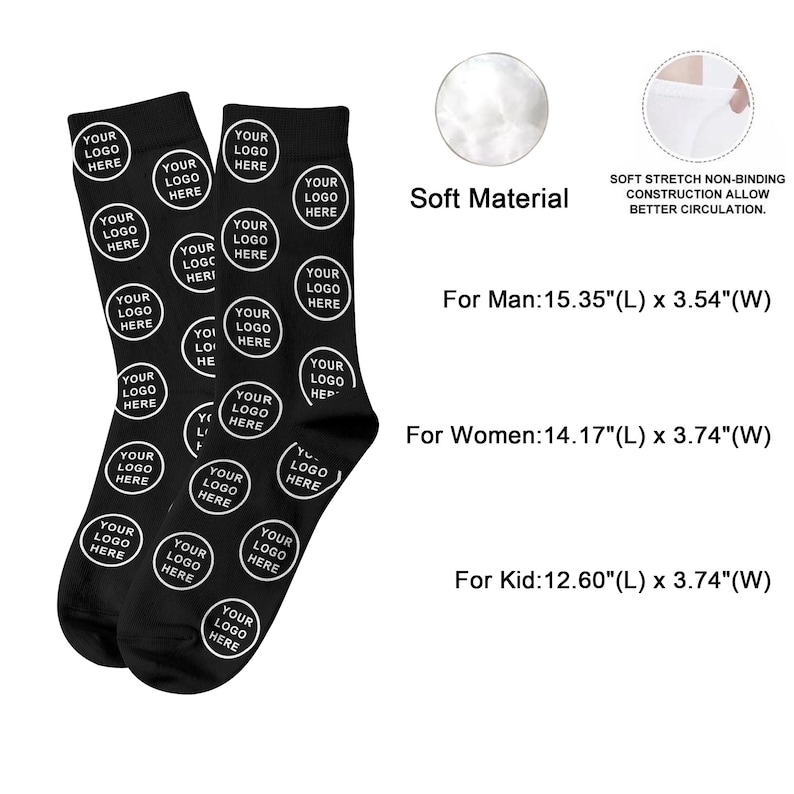 Custom Logo Socks, Personalized Photo Socks, Made in USA - Etsy