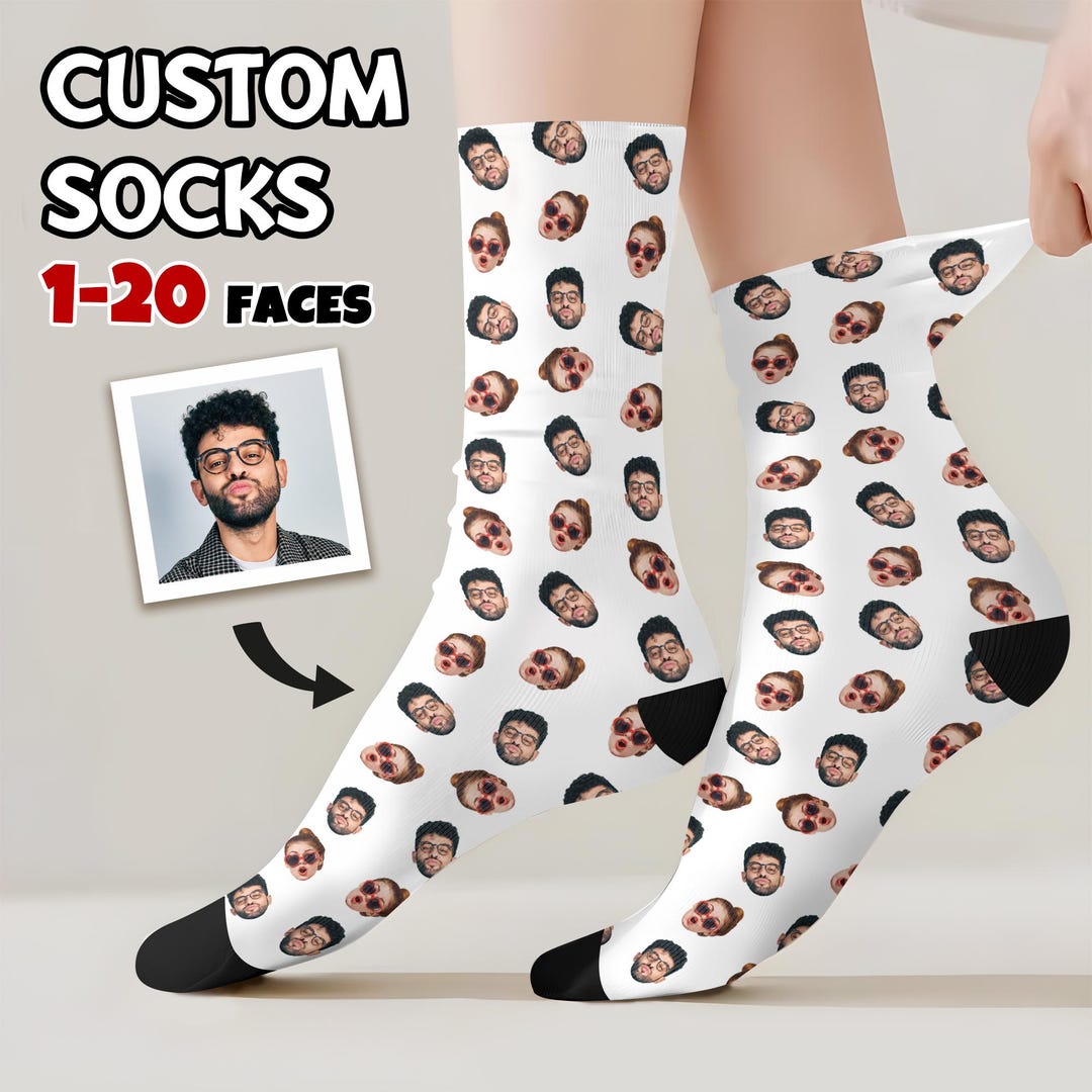 Personalized Face Socks, Custom Photo Socks, Novelty Gift - Etsy