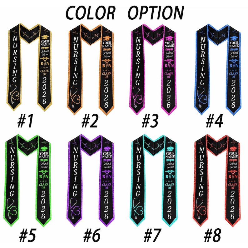 Custom Nursing Graduation Stole, RN Class of 2026,registered Nurse BSN ...