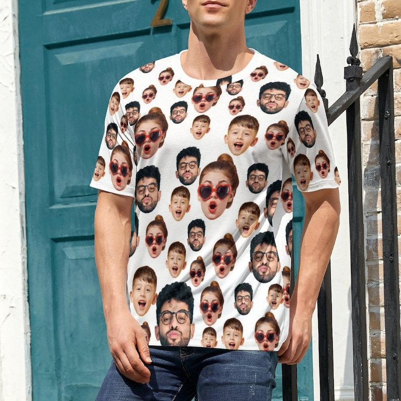 Custom Face T-shirt, Personalized Photo Shirt, Unique Family Gift - Etsy