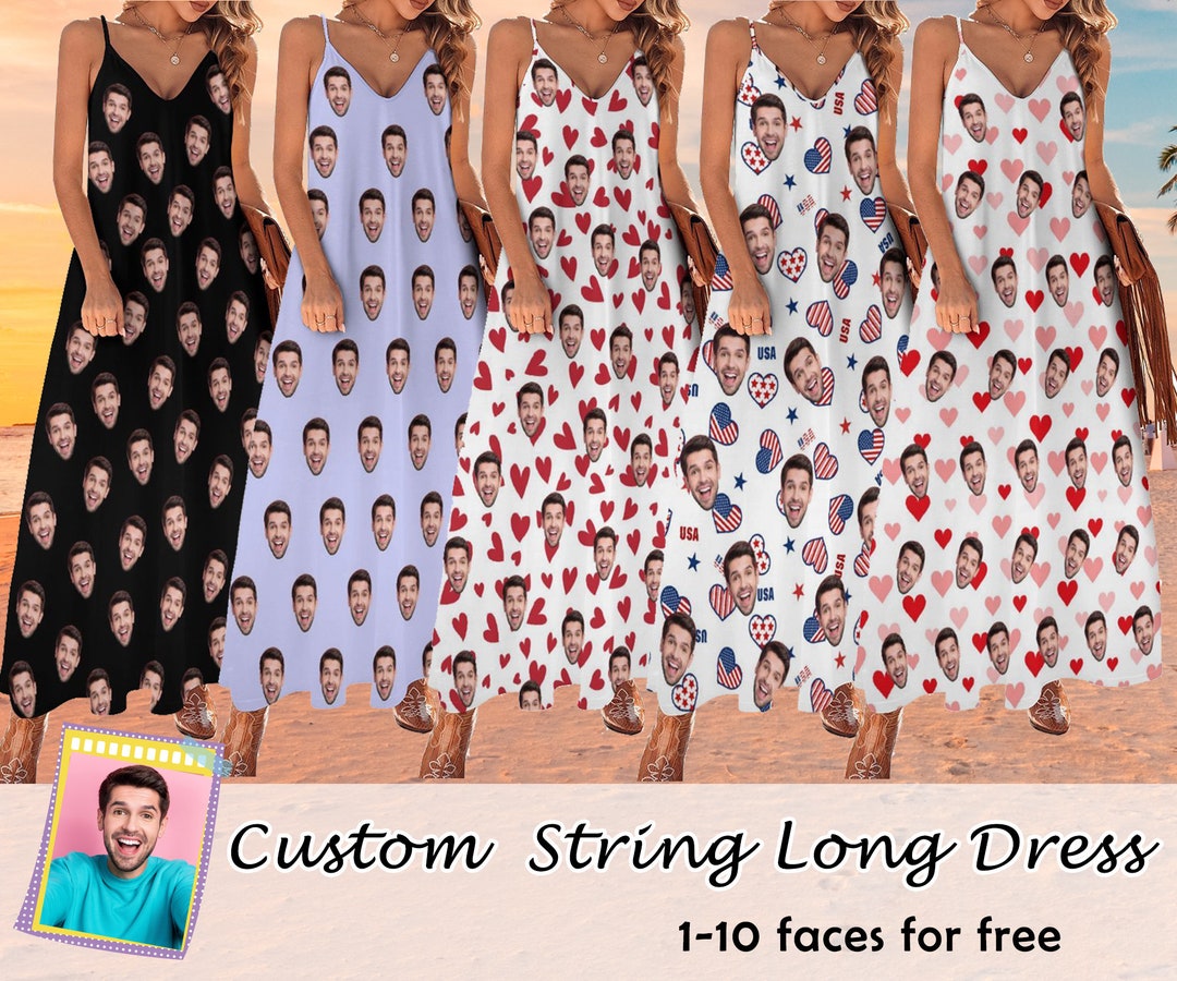 Custom Face Sleeveless Dress, Personalized Photo Summer Dress - Etsy