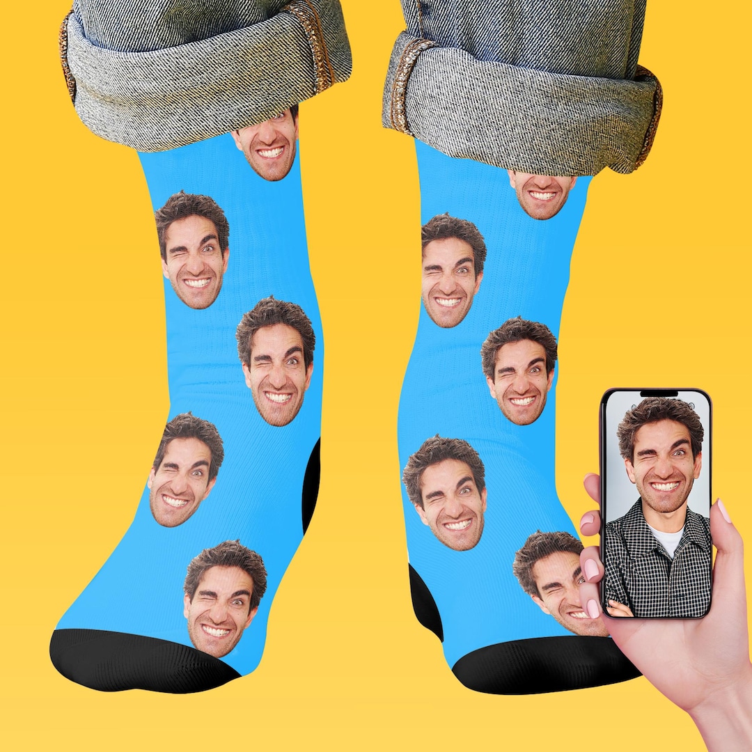 Custom Face Socks Made in Usa,personalized Photo Socks, Picture Socks ...