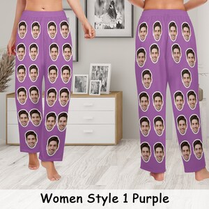 Custom Face Couple Pajama Pants Made in USA, Personalized Photo Pajama ...
