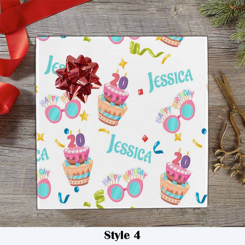 Custom Birthday Wrapping Paper, Personalized Name Gift Wrap - Etsy