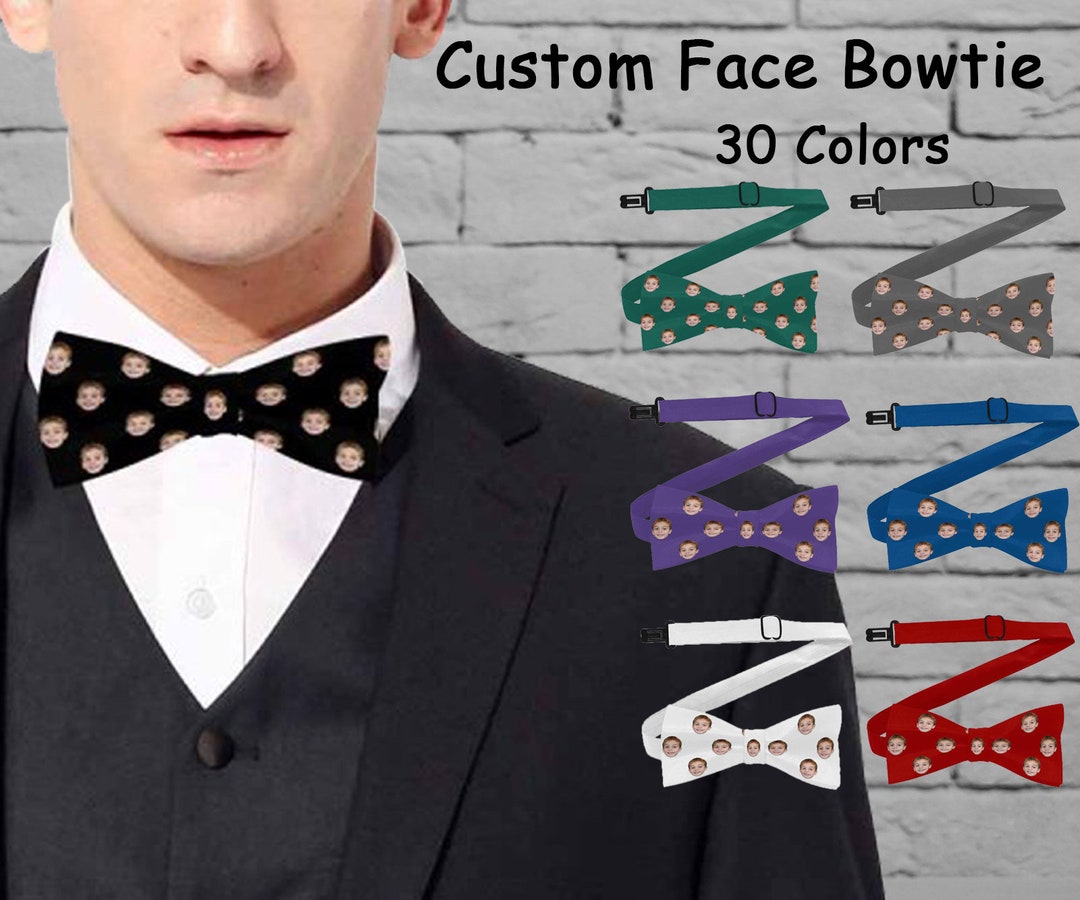 Custom Photo Bow Tie, Personalized Bow Tie With Photo, Custom Face Bow Tie, Your Face on Bow Tie ...