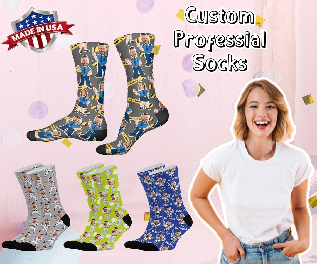 Customized Face Socks, Personalized Police/doctor Socks,funny Faces on ...