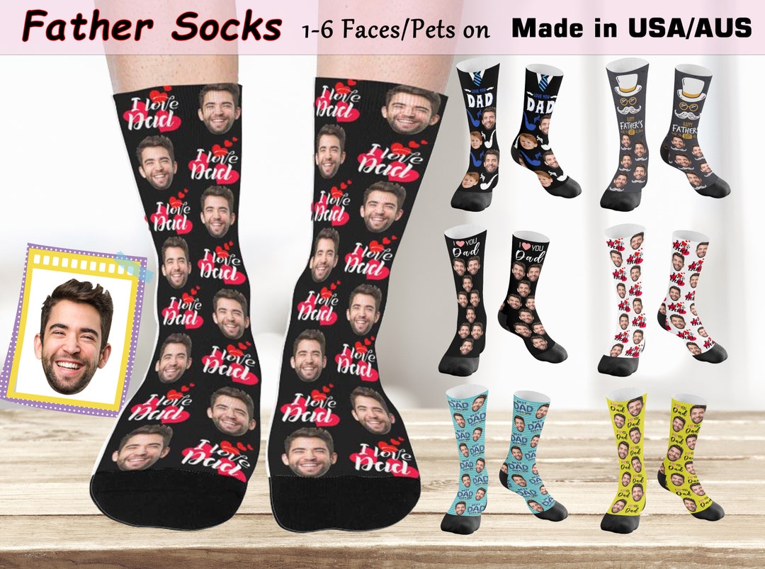 Personalized Face Socks, Photo Print Socks, Father's Day Gift - Etsy