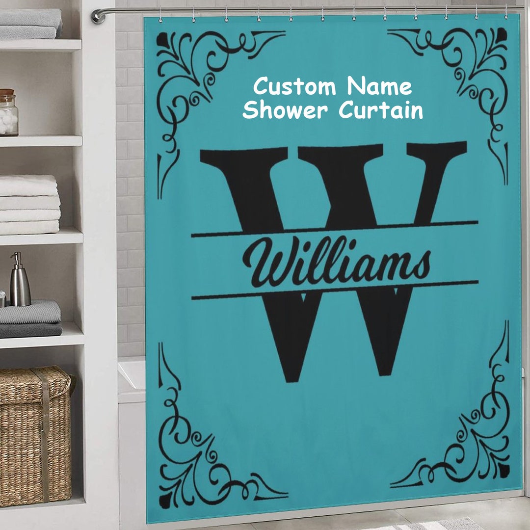 Custom Name Shower Curtain, Personalized Text Shower Curtain, Custom ...