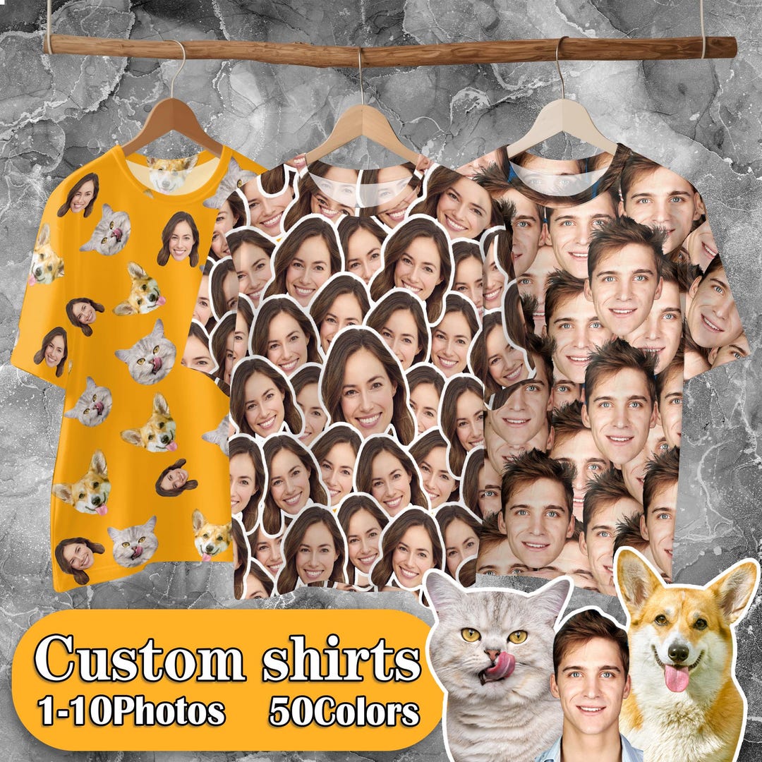 Personalized Photo Collage T-shirt, Custom Face Shirt - Etsy