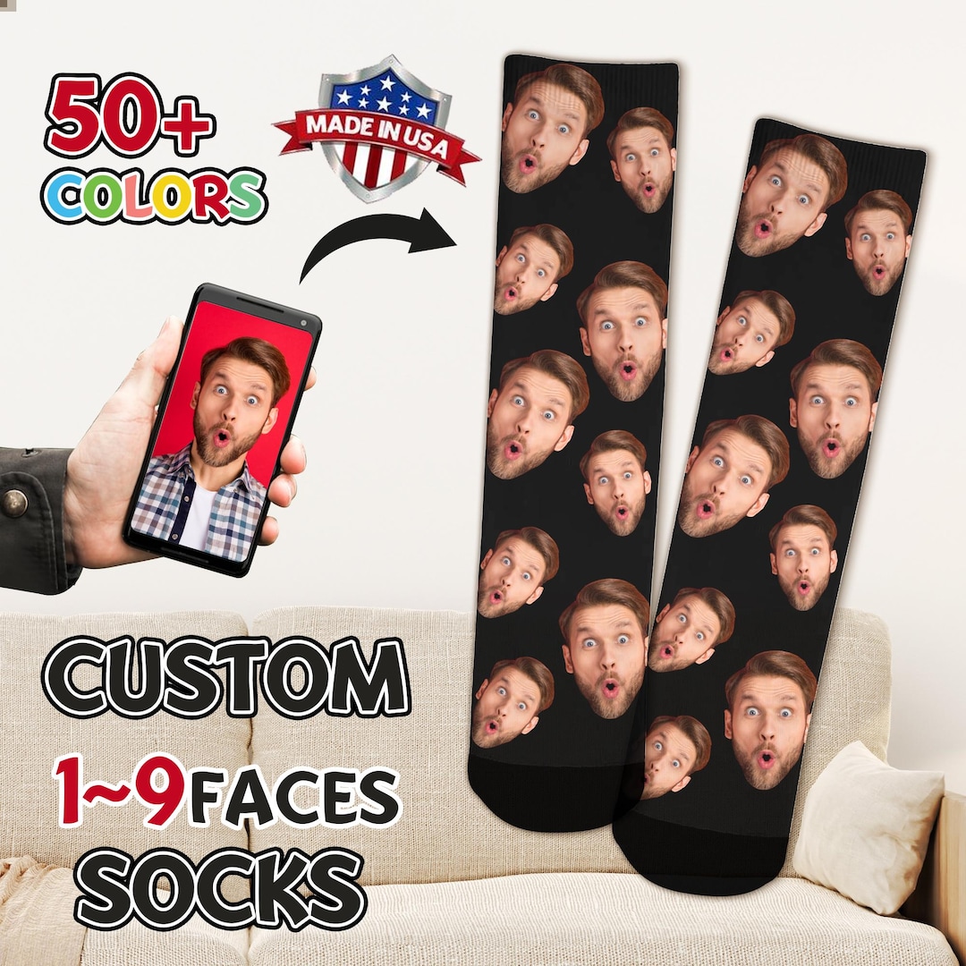 Personalized Face Socks, Custom Photo Gift Socks - Etsy