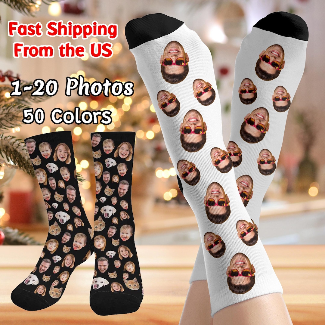 Custom Face Socks, Put Your Face/photo on Custom Socks, Funny Socks ...