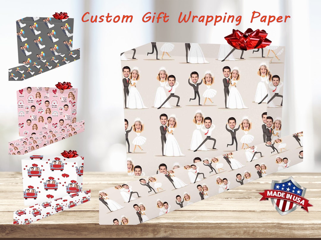 Custom Face Wrapping Paper, Personalized Wedding Gift Wrapping Paper ...