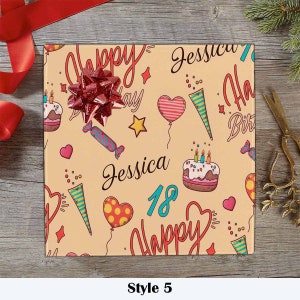 Custom Birthday Wrapping Paper Made in USA, Personalized Gift Wrap With ...