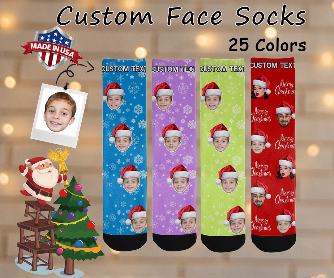 Customized Face Christmas Socks, Personalized Photo Socks,custom Sock ...