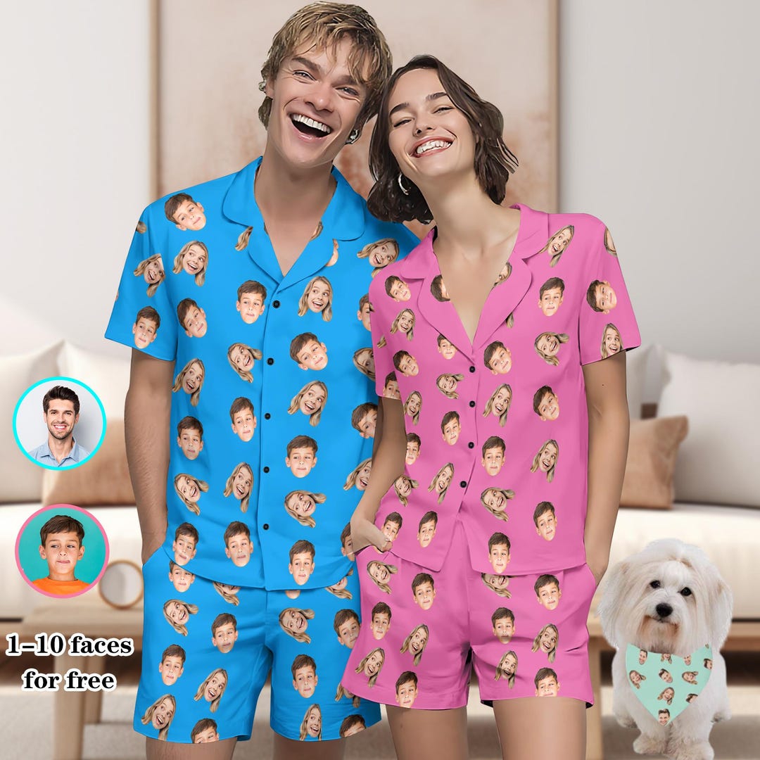 Custom Face Pajama Set, Personalized Photo Pjs - Etsy