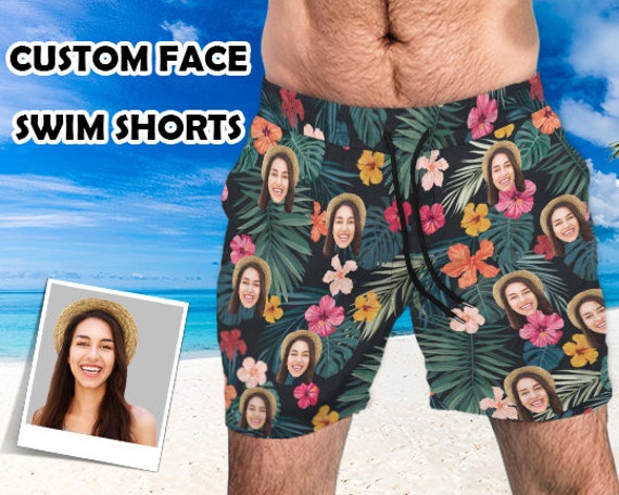 Custom Face Swimwear for Man Personalized Photo on Beach - Etsy