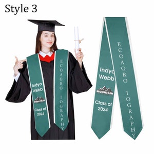 Custom Graduation Stole With Logo, Personalized Graduation Stole Sash ...