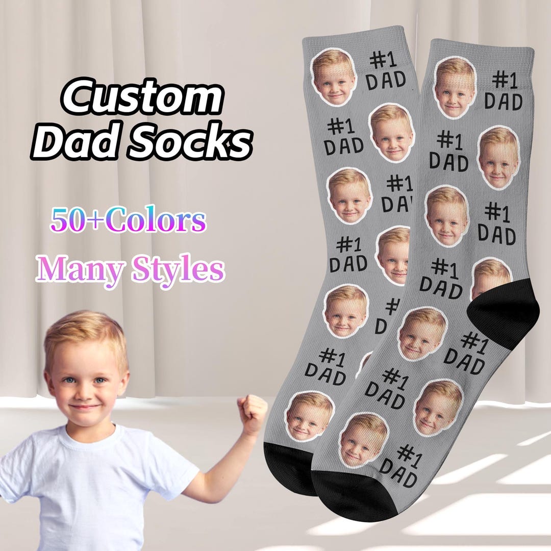 Personalized Dad Socks, Custom Photo Socks, Father's Day Gift - Etsy