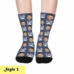 Custom Father Socks With Face Made in USA, Personalized Papa Photo ...