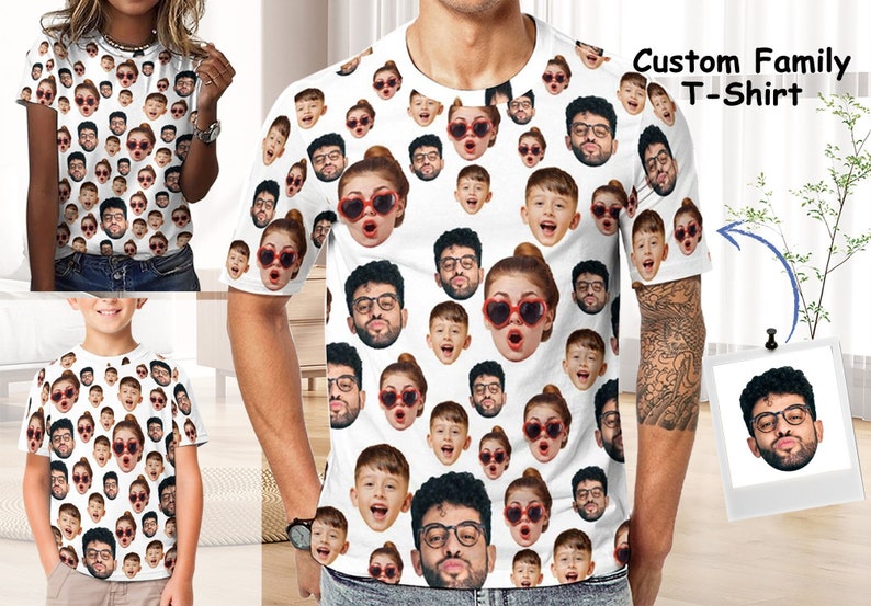 Custom Face T-shirts Personalized Photo Shirt Custom Face - Etsy