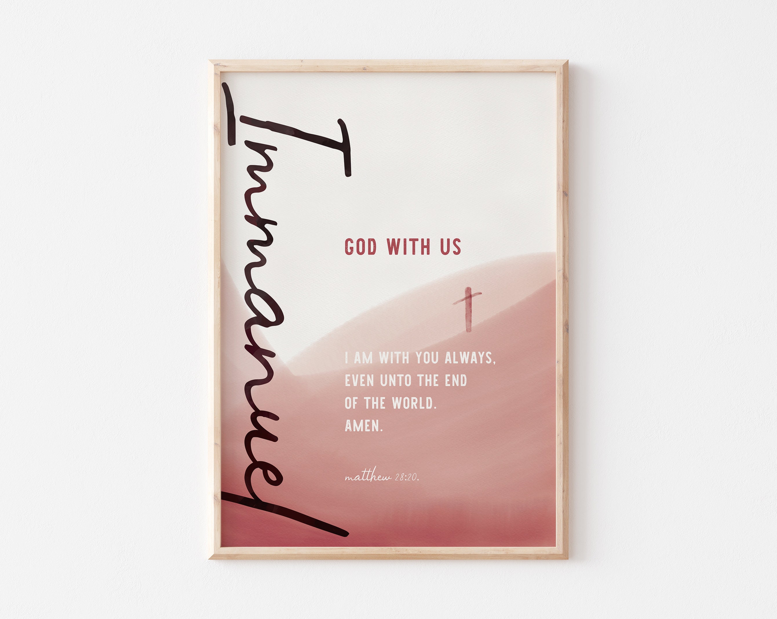 Immanuel God With Us Printable Wall Art Bible Verse Wall Art Etsy