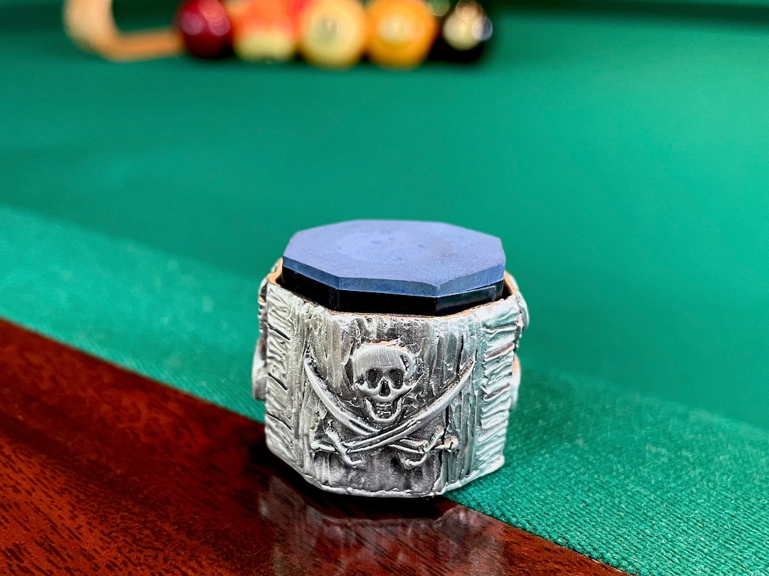 Cuedusters Chalk Tub Battle Ready Pewter Billiards Chalk Holder for ...