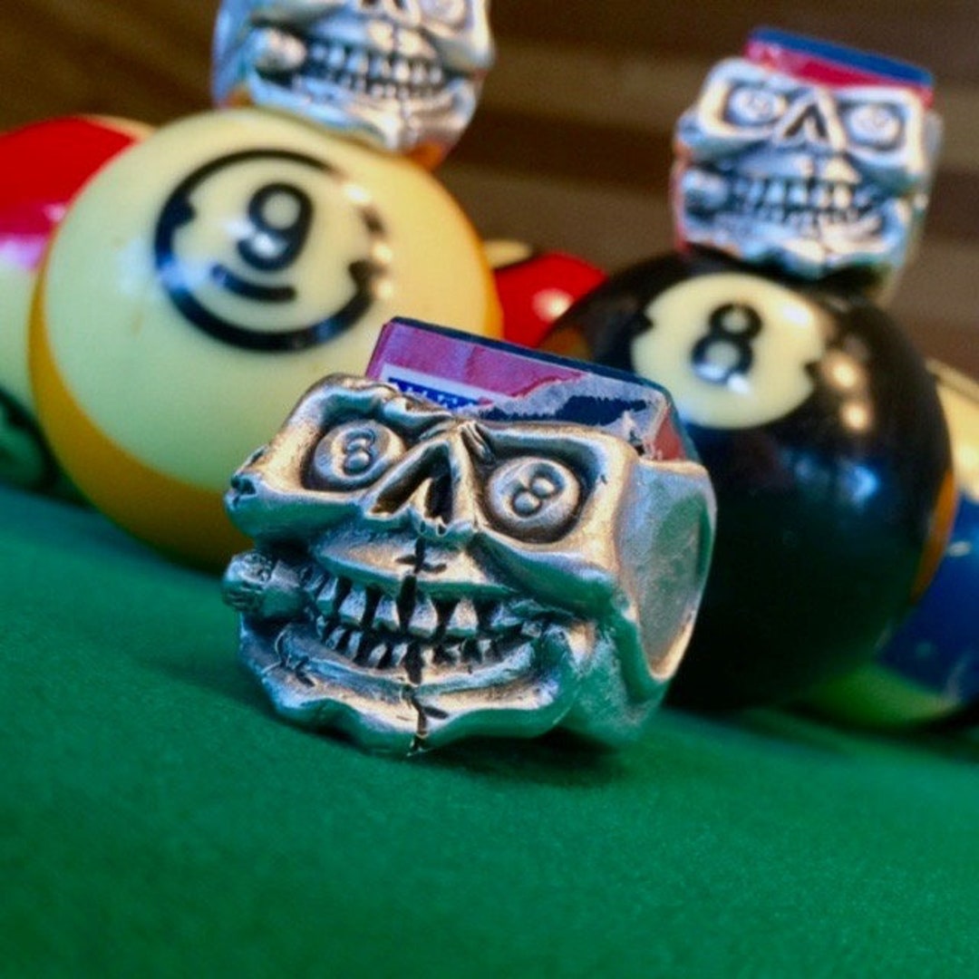 Cuedusters Chalk Tub Skull 8 2.5OZ Pewter Billiards Chalk Holder With ...