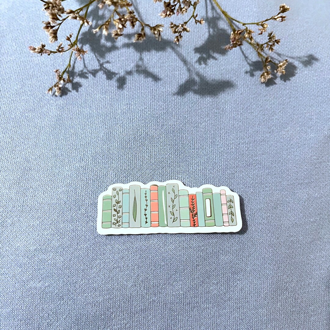 Cute Book Stack With Plants Inside Book Sticker, Book Stack, Reader ...