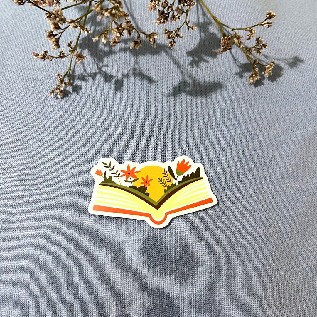 Open Red Book With Flowers Sticker, Bookish, Book Stack, Books, Reader ...