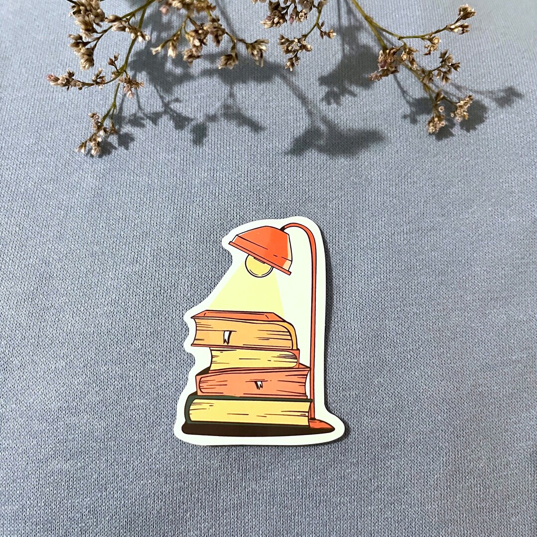 Book Stack With Light Sticker, Bookish, Book Stack, Books, Reader Gift ...