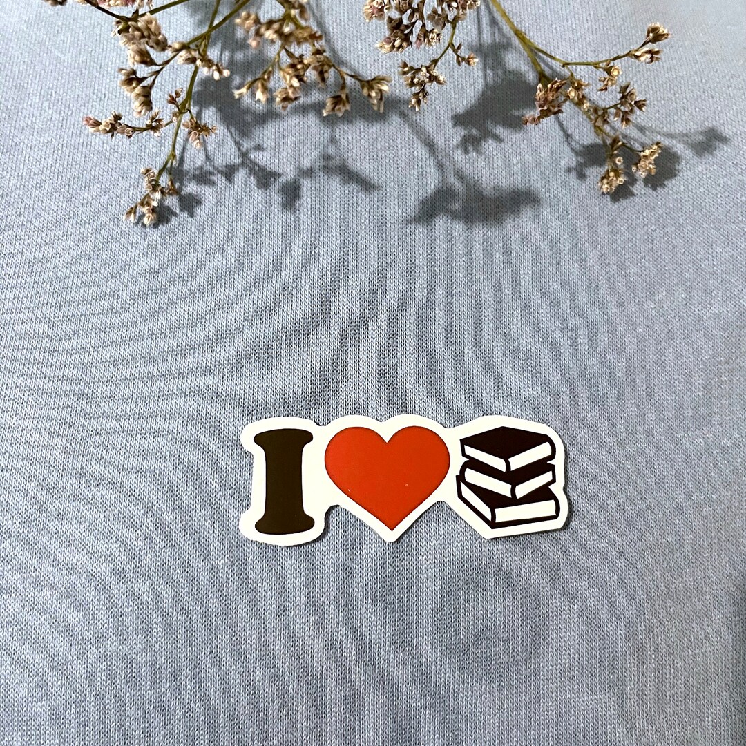 I Love Book Stack Sticker, Bookish, Books, Reader Gift, Cute Book - Etsy