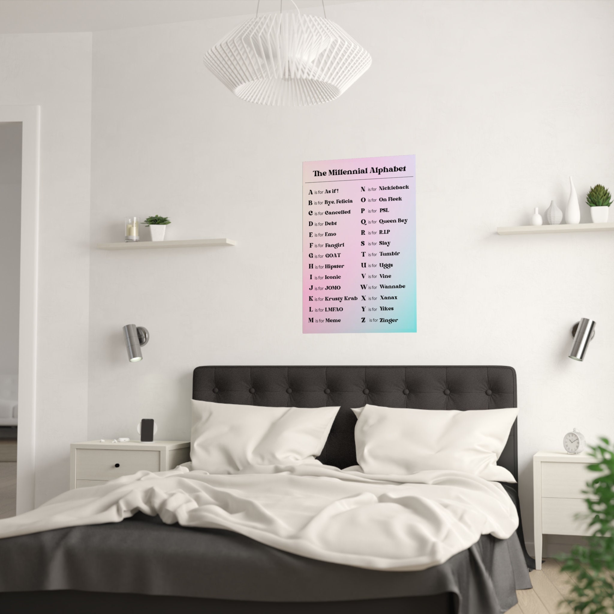 The Millennial Alphabet Wall Art Print / Office Décor / Funny Room ...