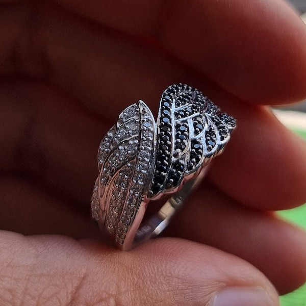 Black Angel Wing Ring - Etsy