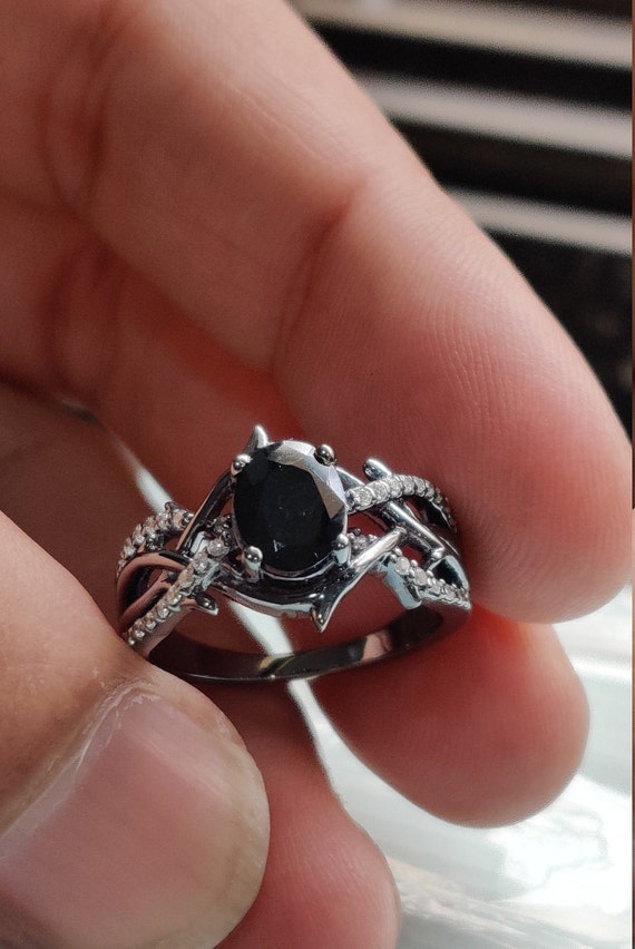 Enchanted Disney Villains Ring 2 CT Black Oval Cut Onyx & - Etsy