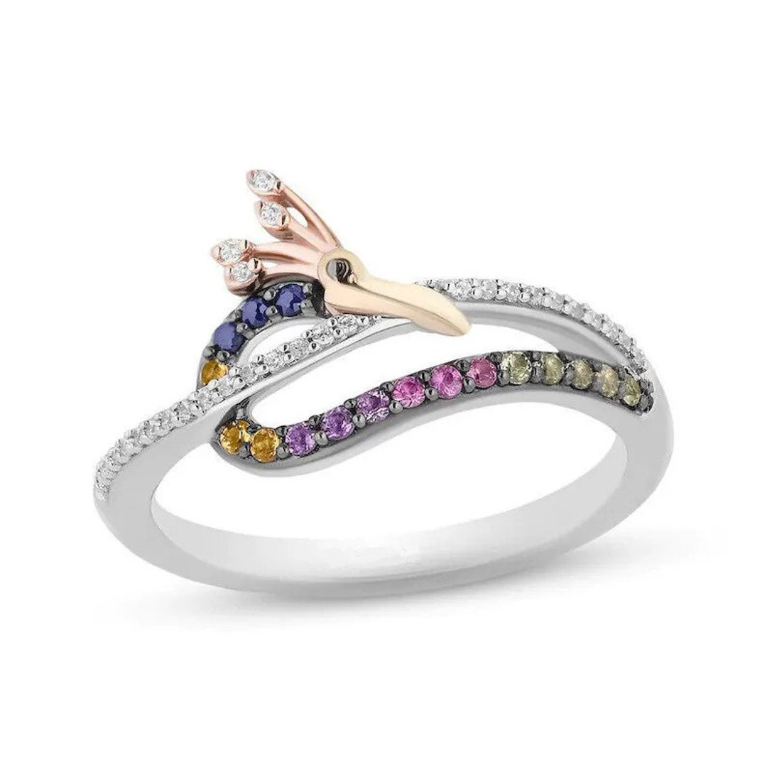 Disney Treasures up "kevin" Multi-gemstone Ring, 1/15 CT Round Diamond ...
