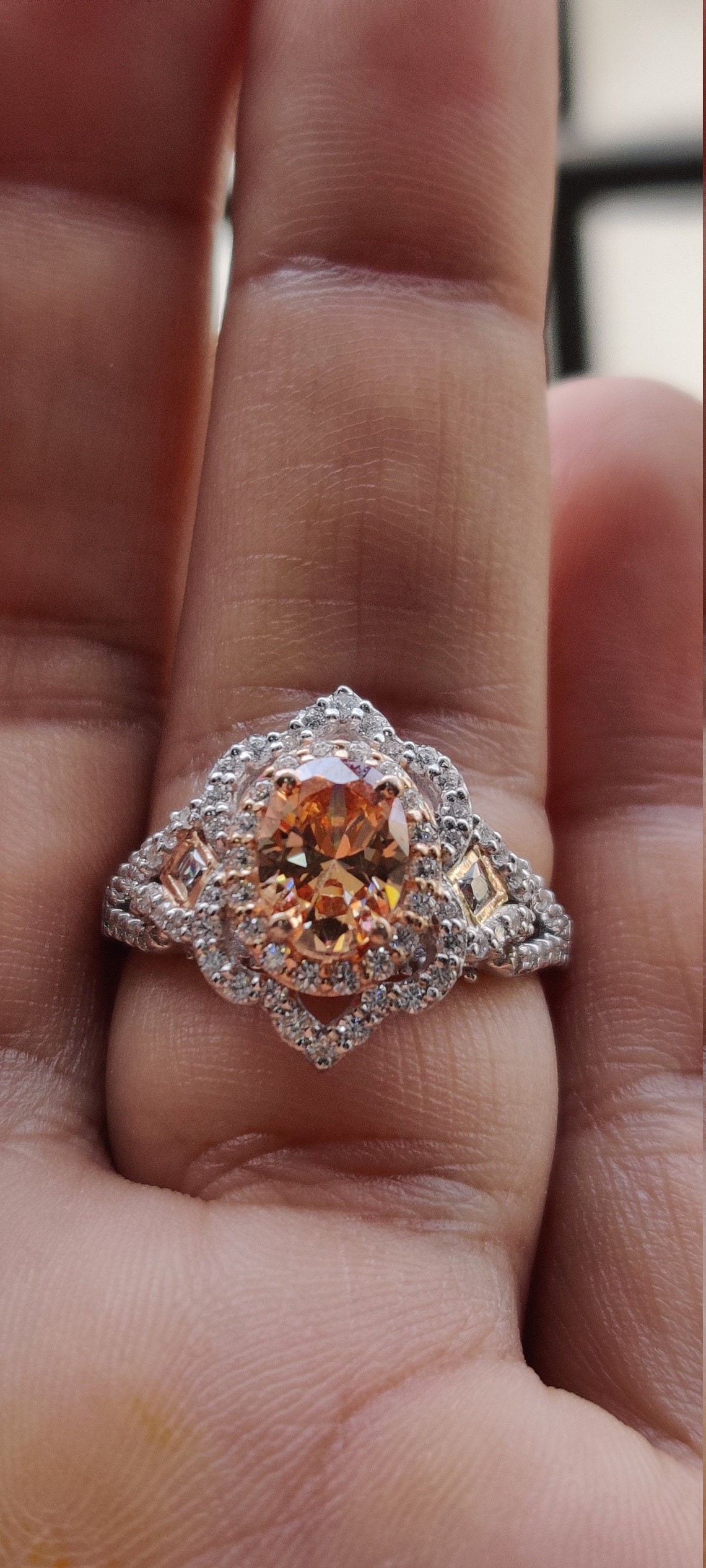 Enchanted Disney Aurora Ring 0.75 CT Pink Oval Cut Diamond | Etsy