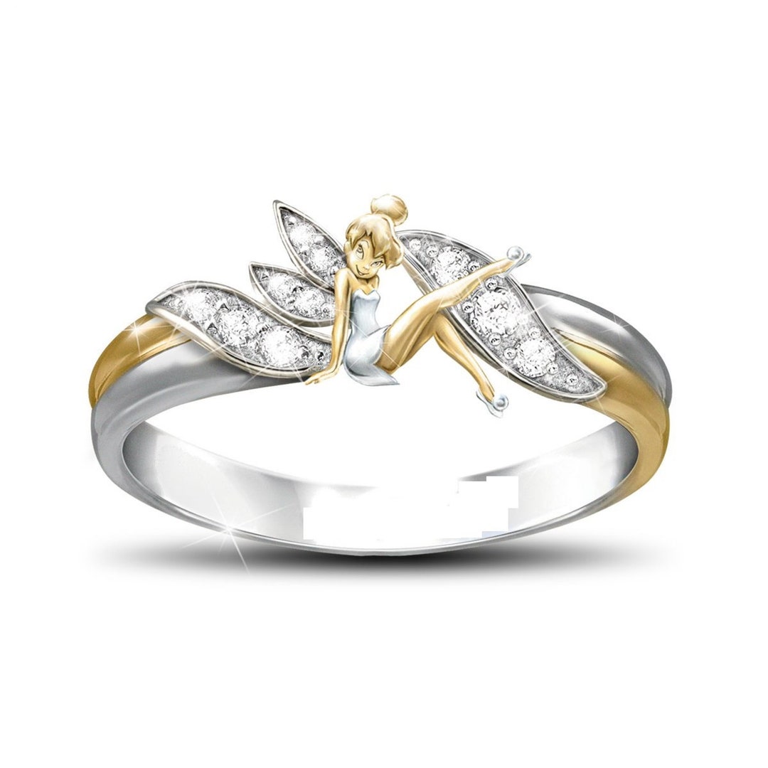 Disney Embrace Ring, the Magic Tinker Bell Ladies Ring, 0.33 CT Round ...