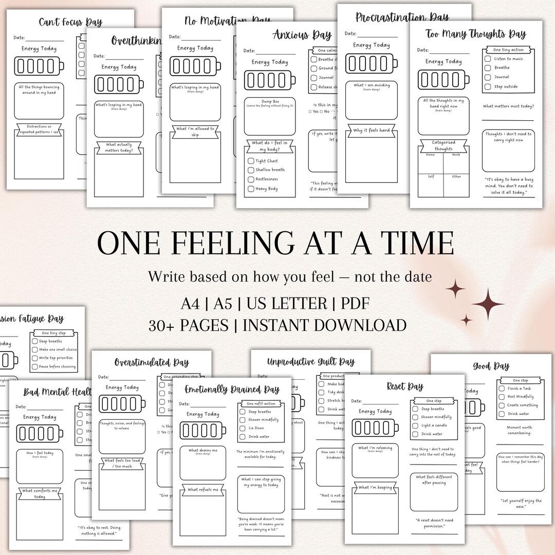 Feelings Journal | Mental Health Prompts, Emotion-based Worksheet (PDF ...