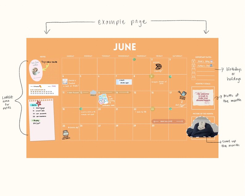 2023 Mid Year Monthly Digital Planner - Pastel Edition [dated ...